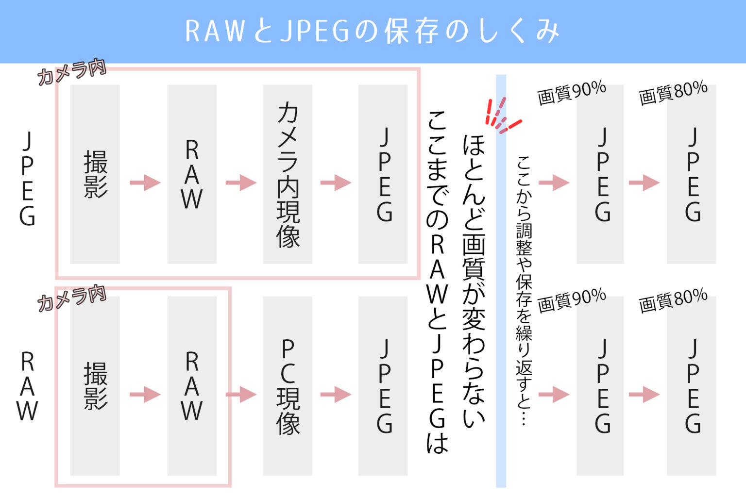 【完全版】RAWとJPEGの違いとメリットデメリットを解説！ | カメラを構えて